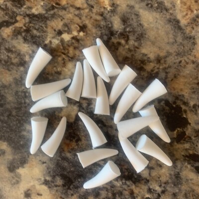 Set of Thin 1 Teeth, White or Black Resin Fangs, Animal or Lizard Teeth ...