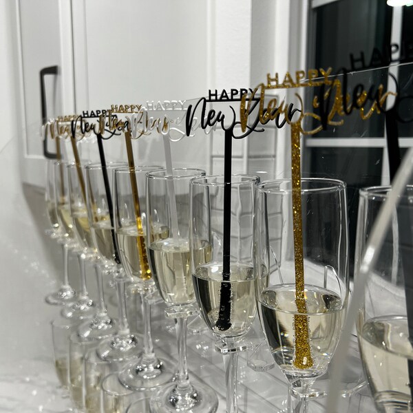 Pack of 12 New Years Stirrers | New Years Stir Sticks | 2026 Drink ...