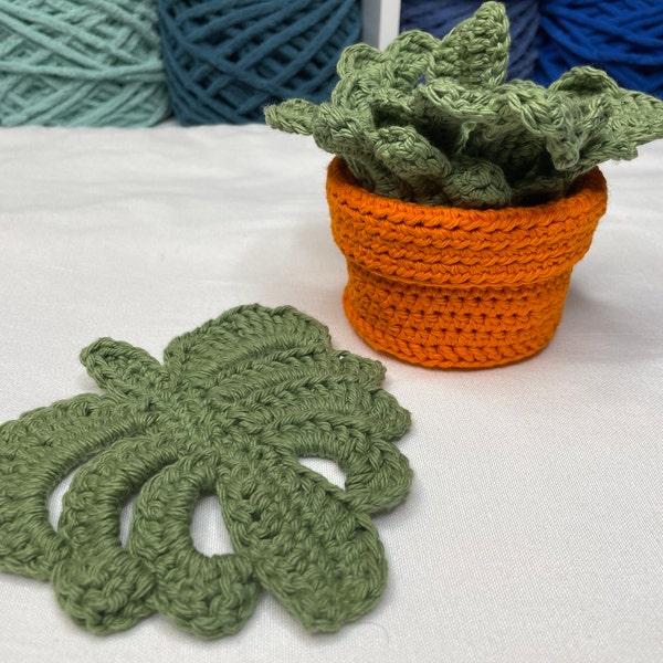 Monstera Leaf Coasters Crochet Pattern, Video Tutorial and PDF Download - Etsy