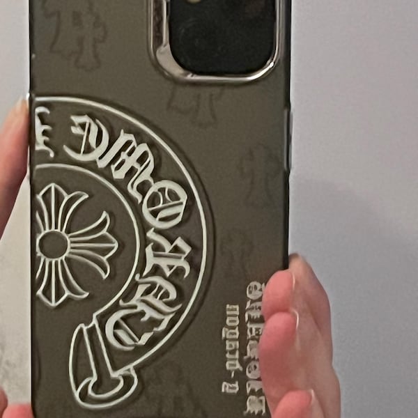 Gothic Denim & Leather Style Phone Case | Y2K Grunge Cross Shockproof ...
