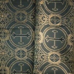 Liturgical Cross Brocade Fabric by the Yard Religious - Etsy