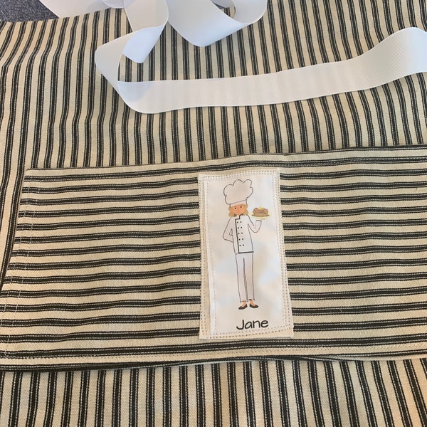 Farmhouse Style Pocket Apron Sewing Pattern, Half Apron Sewing Pattern ...