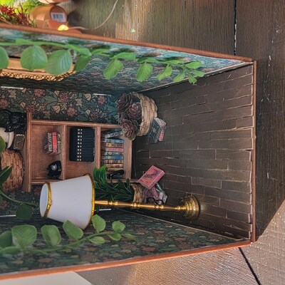 Library Book Shelf Kit Doll House Book Nook Diorama - Etsy