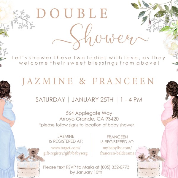 Triple Baby Shower Invitation for Coworkers or Friends, Stork Joint ...