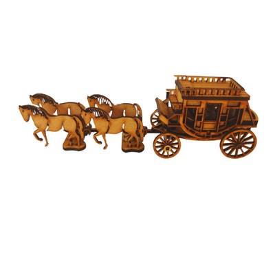 Laser Cut Files Wild West Stagecoach SVG XCS Dxf Ready for Lightburn ...
