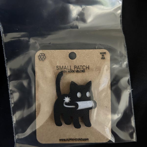 Bomb Cat Tactical Patch Black and White Small - Etsy