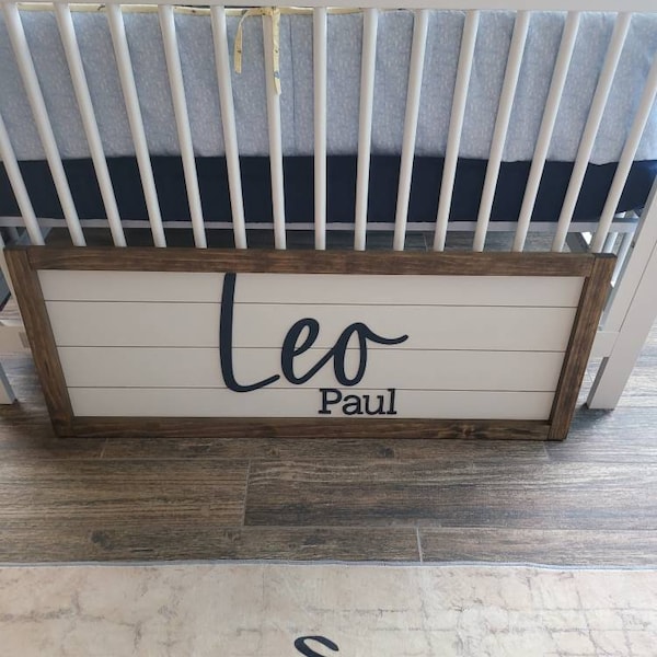 Wood Boy Crib Name Sign, Large Custom Baby Name Sign, Nursery Art Wall ...