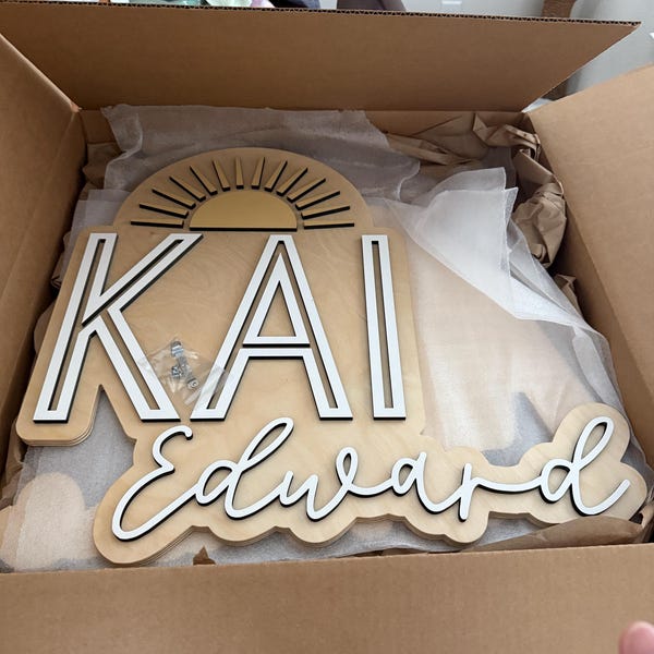 Boho Name Sign, Nursery Name Sign, Sun Nursery Decor, Boho Sun Name ...