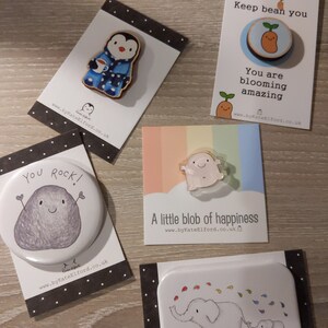 A Little Blob of Happiness Enamel Pin Cute Pink Blob | Etsy