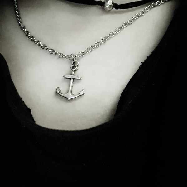 Anchor Necklace For Men Groomsmen T Mens Necklace With A Silver Anchor Pendant Silver