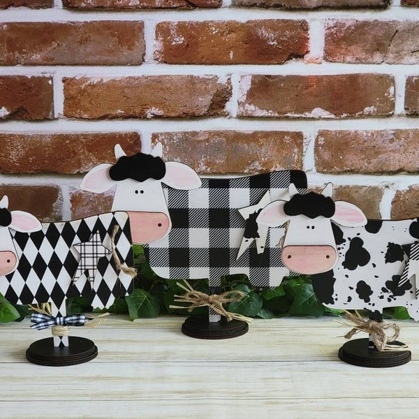 Standing Set of 3 Cows SVG Digital Download for Glowforge or Laser Not ...