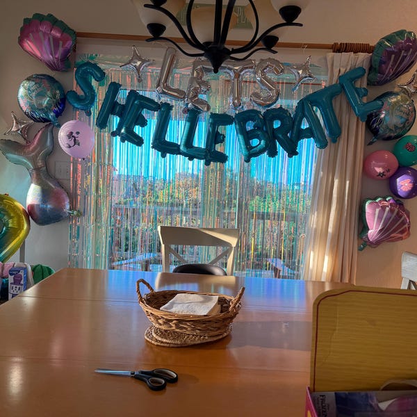 Let's Shellebrate Letter Balloon Kit Mermaid Bachelorette Party ...