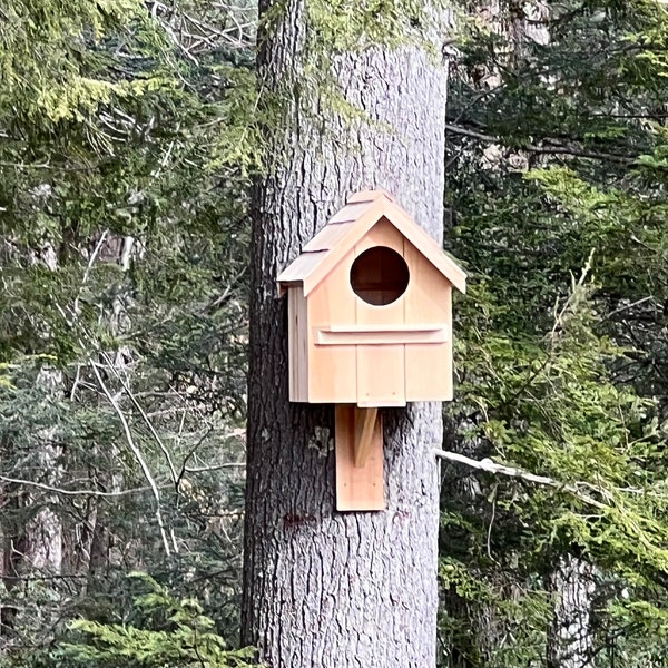 Large Owl House, Owl Nesting Box, Cedar With Shake Shingled Roof ...