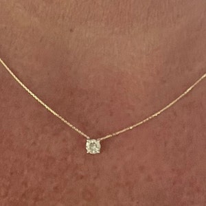 Natural Diamond Attached on Chain, 14kt Gold Diamond Necklace, Diamond ...
