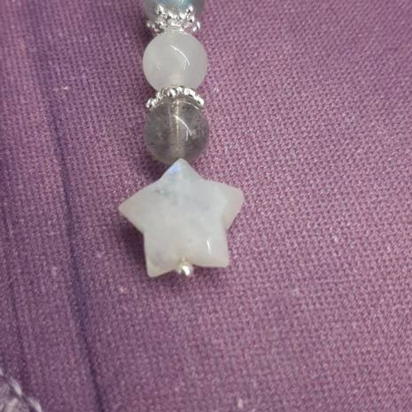 Natural Rainbow Moonstone Star Beads, Blue Flashy Carved Star Shape ...