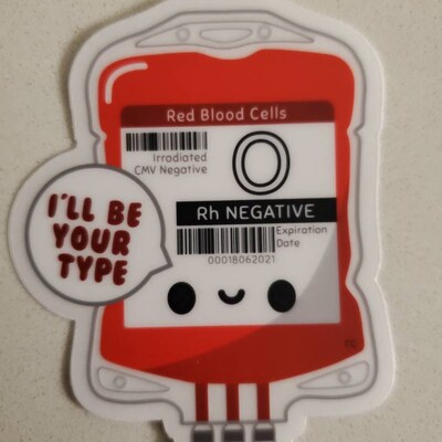 Blood Bag Transparent Vinyl Sticker, Nursing Student, Nurse Gift ...