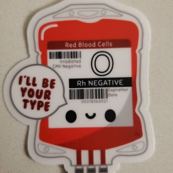 Blood Bag Transparent Vinyl Sticker, Nursing Student, Nurse Gift ...