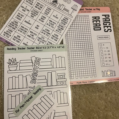 Reading Log Sticker 4.4w X 5.9h Title, Author, and Rating Columns 20 ...