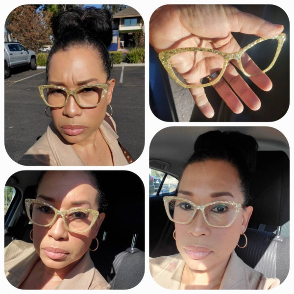 Glitter Seashore Eyeglass Toppers Made to Fit Eyeglasses Such as Pair ...