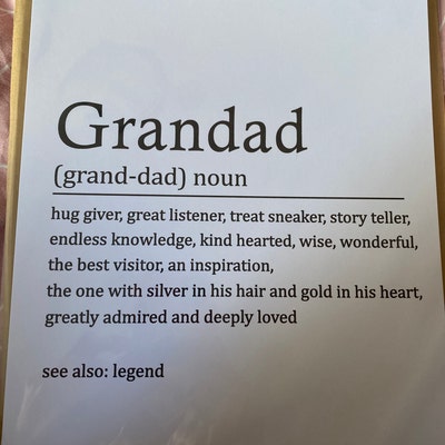 Grandad-gramps-grandpa-pops-papa-grandfather word Definition Unframed ...