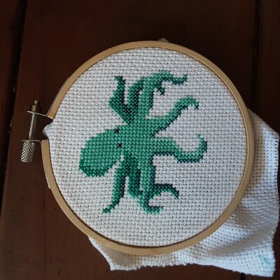 Octopus Cross Stitch Kit Beginners Cross Stitch Kit Mini Cross Stitch ...