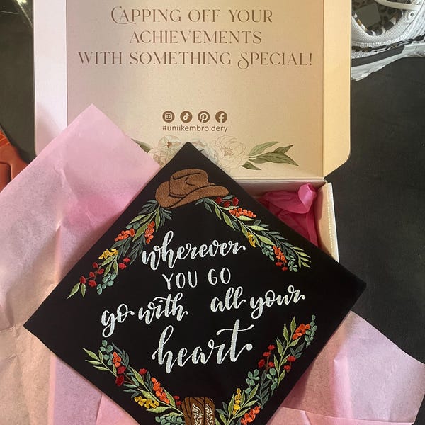 Embroidered Graduation Cap Topper | Lemon Graduation Cap Decoration ...