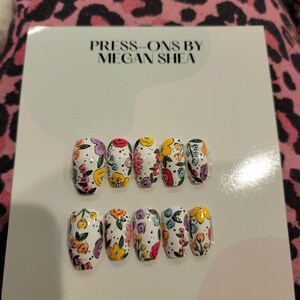 Forest Foliage Cottagecore Hand-painted Press-on Nails | Etsy