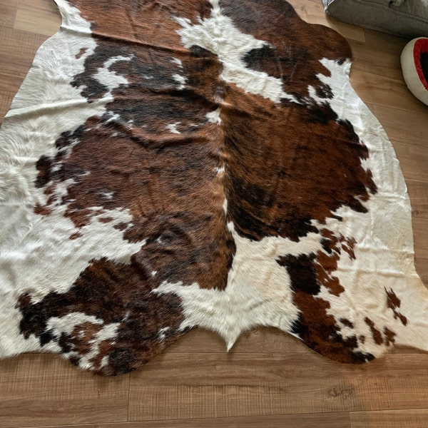 Tricolor Cowhide, Speckled Longhorn Cowhide Rug, Brown and White Hide ...