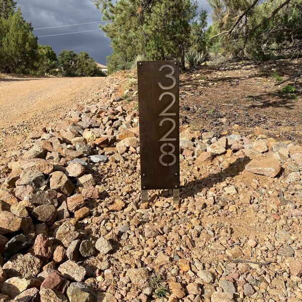 Stainless Steel Address Sign With Stakes | Custom Address Sign | Yard ...