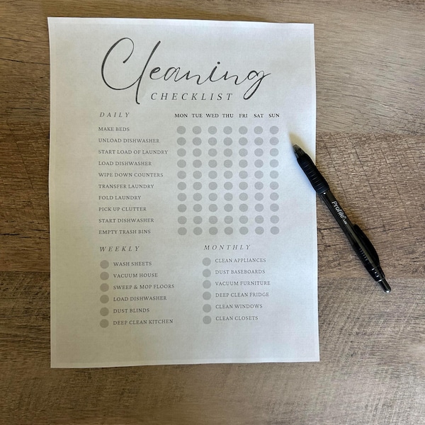 Editable Cleaning Schedule Printable Productivity Planner Task Tracker ...