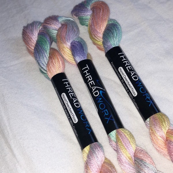 Threadworx Wildflowers 10592 - Pastel Rainbow Variegated Embroidery ...