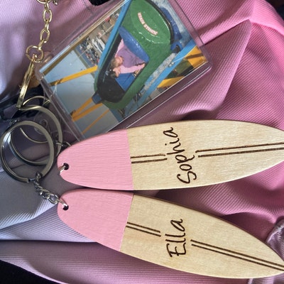 Custom Surfboard Keychain With Engraved Name - Etsy