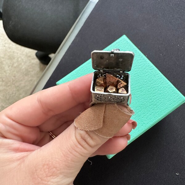 Dragon Ring Box and Mini Dice Set for DND Custom Engraved Text Ring D20 ...