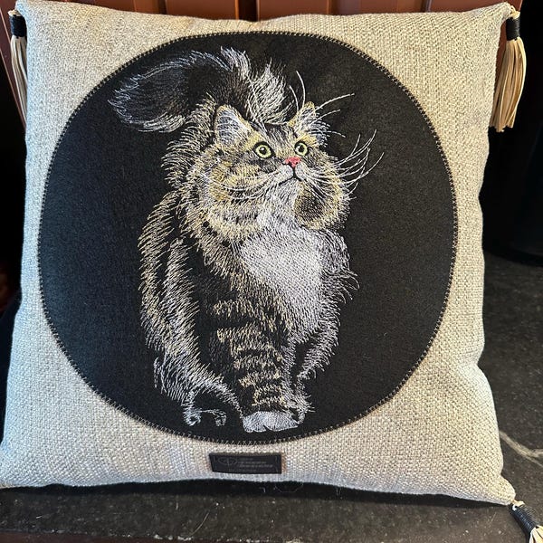 Cat Machine Embroidery Design Fluffy Cat 7 Sizes to Download Fit 5x7 ...
