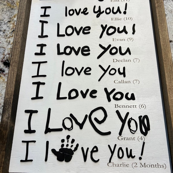 I Love You Handwriting Sign. 3D Handwriting Sign. Personalized ...