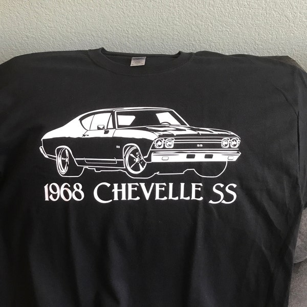 CHEVROLET CHEVELLE SS Chevy Car 1968 With Personalization on Cotton T ...