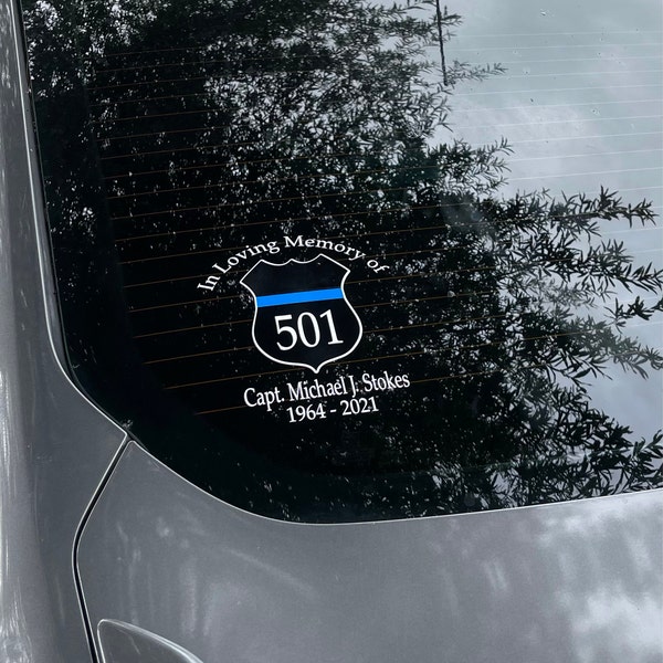 Police Decal, First Responder Decal, Policeman Memorial Decal, Memorial ...