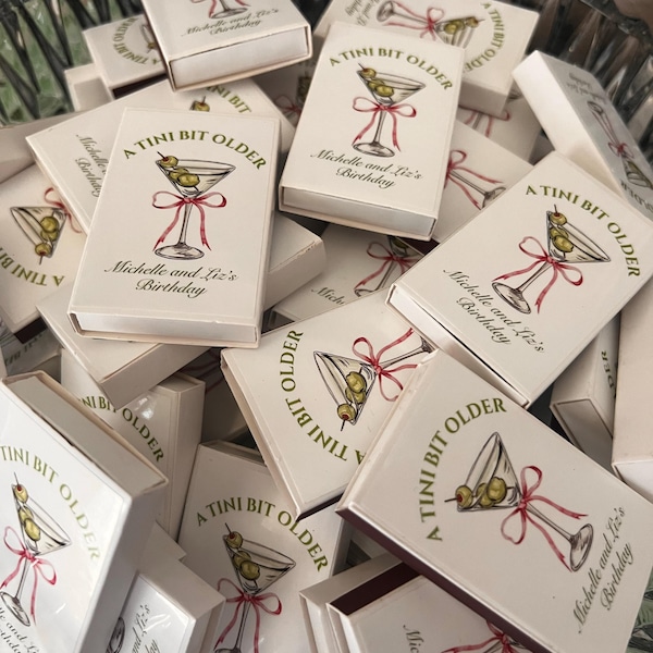 Custom Matchbox for Birthday/a Tini Bit Older Martini Match Boxes ...