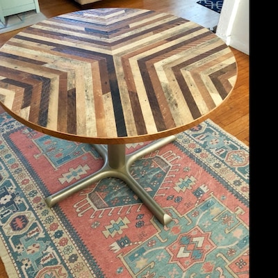 Custom Sized Round Reclaimed Wood Lath Table Top - Etsy