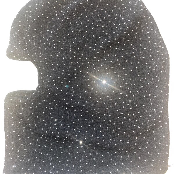 Ski Mask, Black and White Balaclava Handmade Special Design Unique Face ...