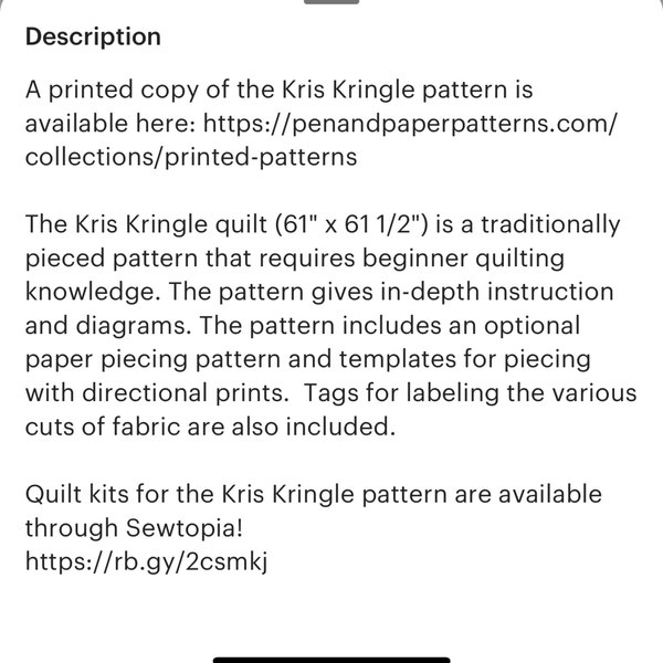 PDF Kris Kringle Quilt Pattern - Etsy