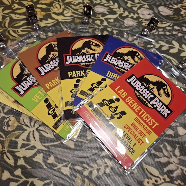 Jurassic Park - Clip-on Ingen ID Photo Pass Badge Set Prop Collection ...