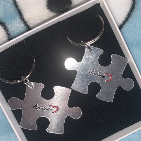 Anniversary Gifts for Boyfriend, Matching Jigsaw Keychains ...
