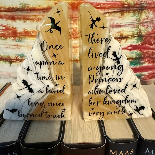 Pre- Order - Obsidian Bookends - Book Quote Bookends - Throne of Glass ...