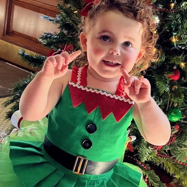 Elf Tutu Outfit Dress Pageant Christmas Birthday Costume Gift Set Girl ...