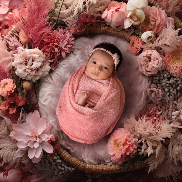 35 Neutral Newborn Digital Backgrounds, Big Bundle, Newborn Composite ...