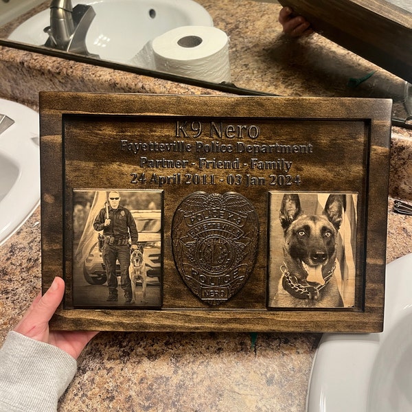 Customizable K9 and Handler Police Officer Law Enforcement Memorial ...
