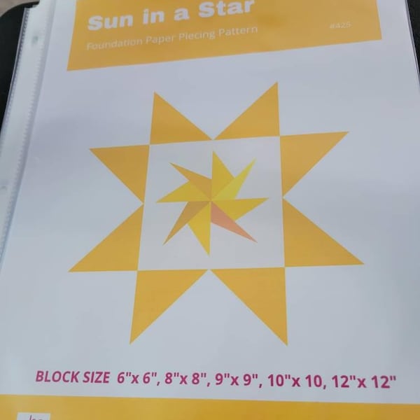 Sun Sawtooth Star Quilt Block: FPP Pattern, 5 Sizes (PDF Download) - Etsy