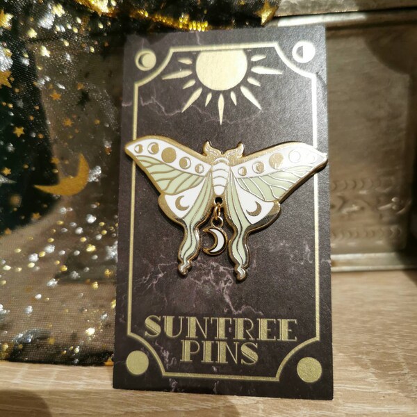 SECONDS SALE: Lunar Moth Enamel Pin - Etsy