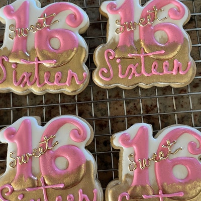 Number 16 Lettered Sweet Sixteen Cookie Cutter Cookie Cutters by Nori ...